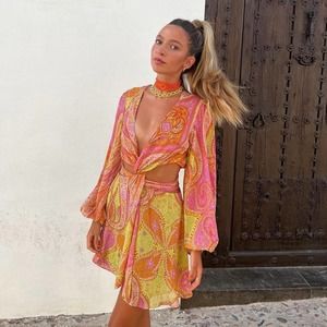 Zara | Dresses | Zara Cutout Balloon Sleeve Dress S | Poshmark